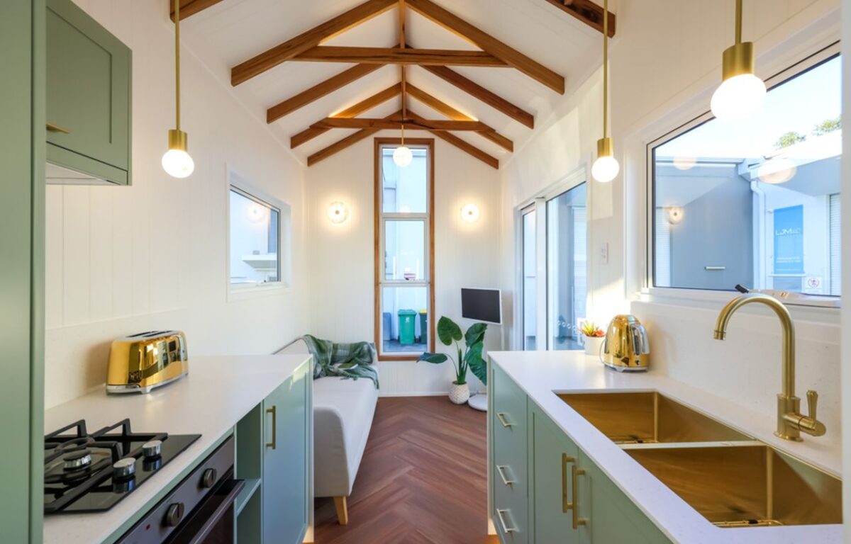 Bryce Langston’s Two-Door Rasa Mahal Tiny House is Unique in Bits