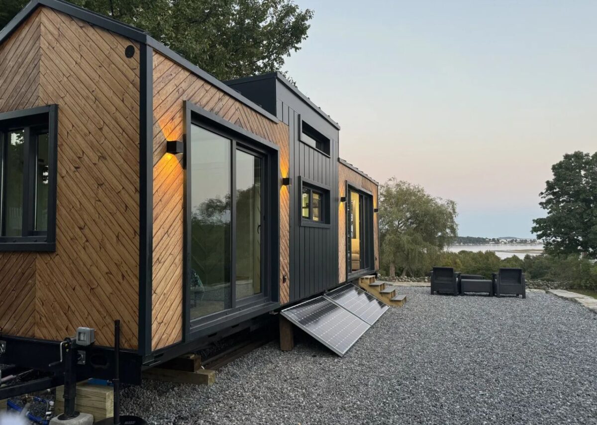 Steel Frame Tiny House has Downstairs Bedroom, Versatile Loft