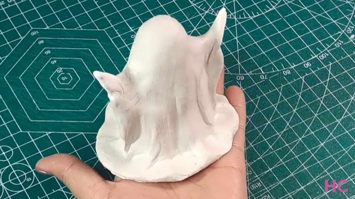 DIY Clay Ghost Ring Holder for Halloween, With Video Tutorial