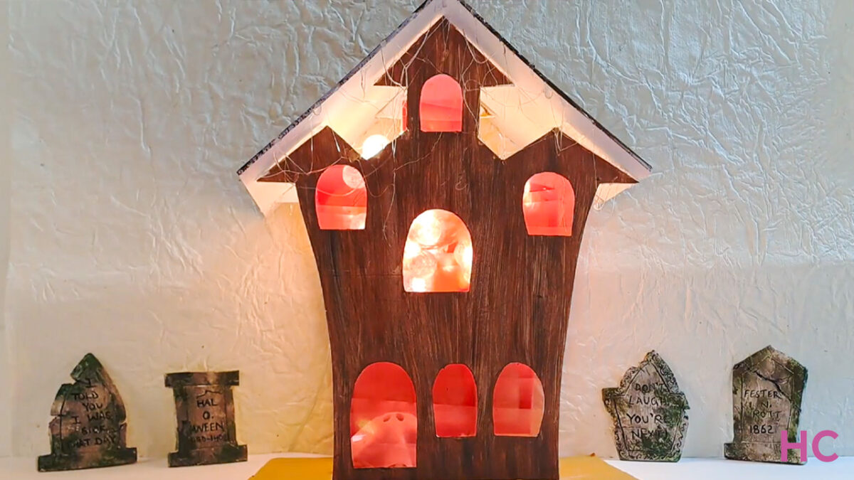 DIY Miniature Haunted House Tabletop Decoration for Halloween