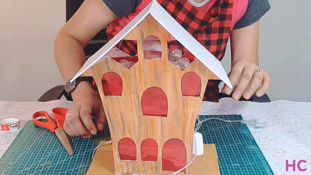DIY Miniature Haunted House Tabletop Decoration for Halloween