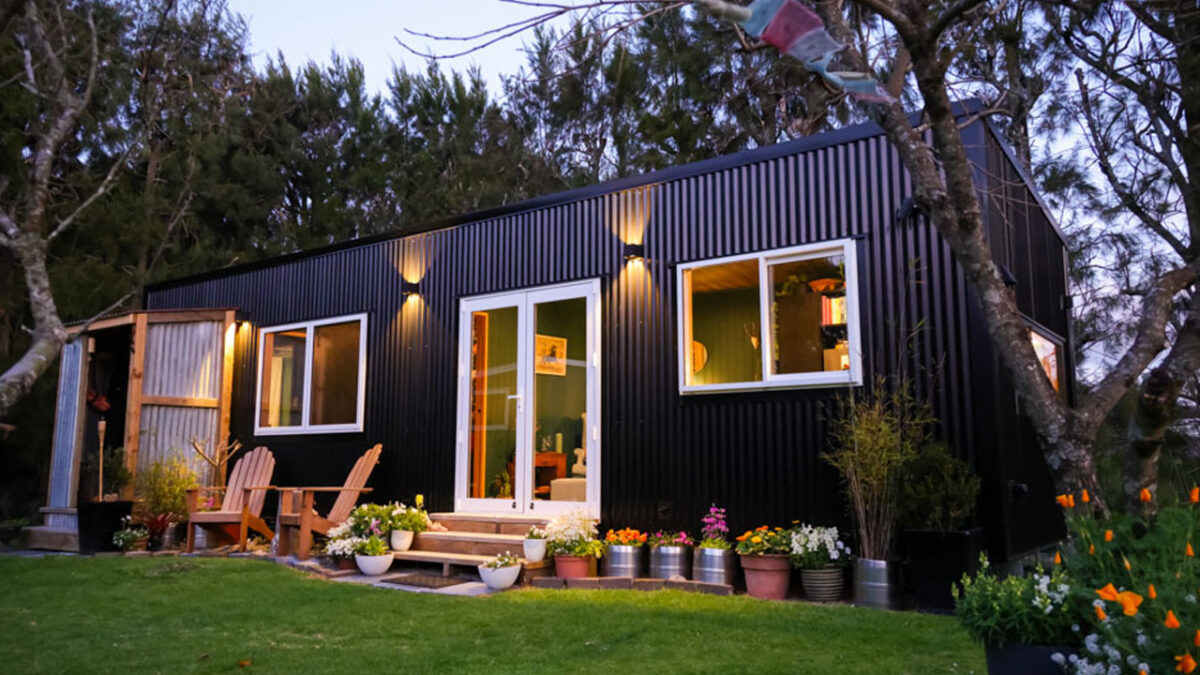 Lee's Tiny House is Luxurious Ebony Haven Inside-Out