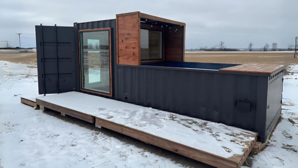 This Shipping Container Sauna is Also Pool for Hot or Cold Plunges