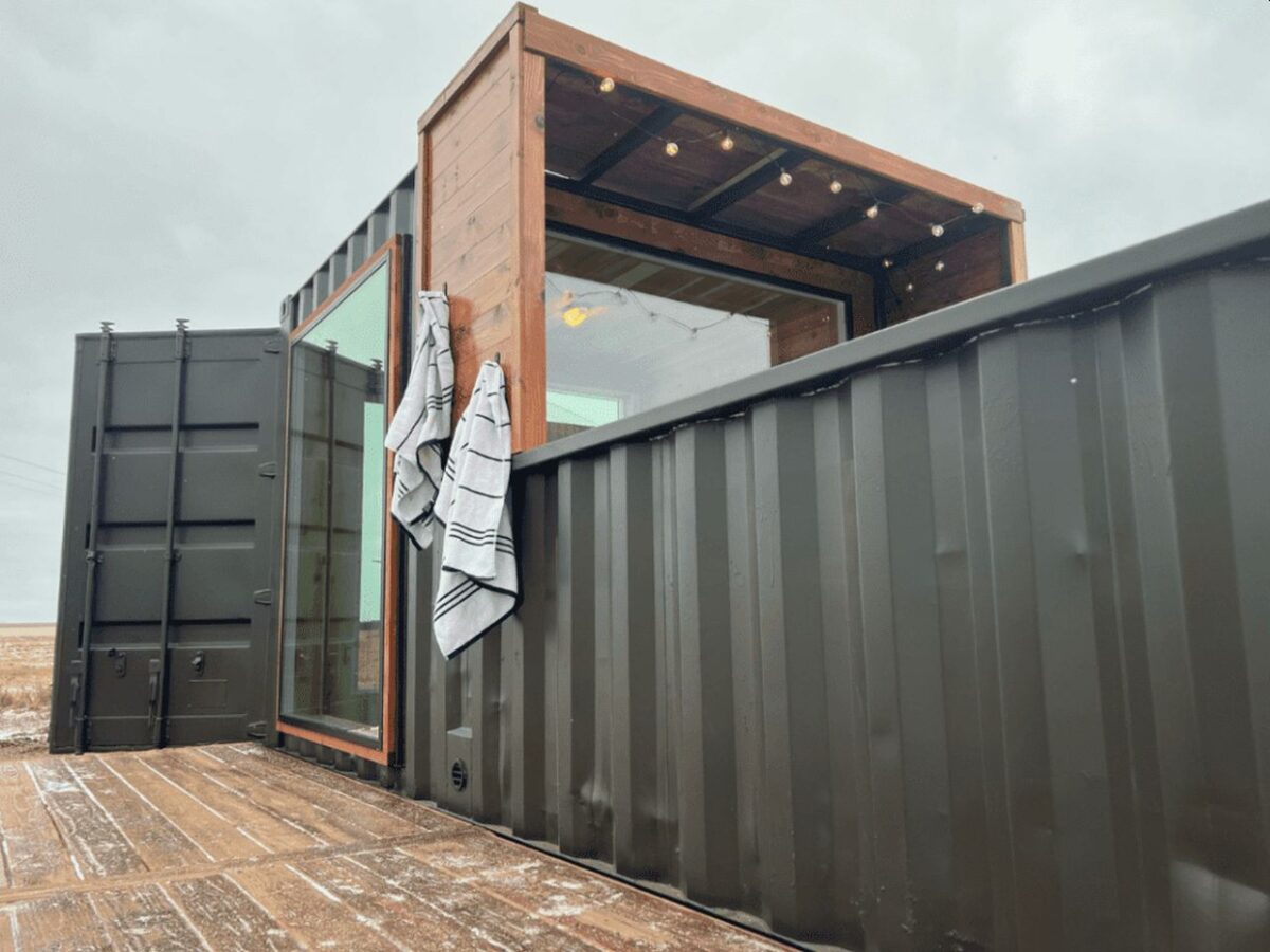 This Shipping Container Sauna is Also Pool for Hot or Cold Plunges