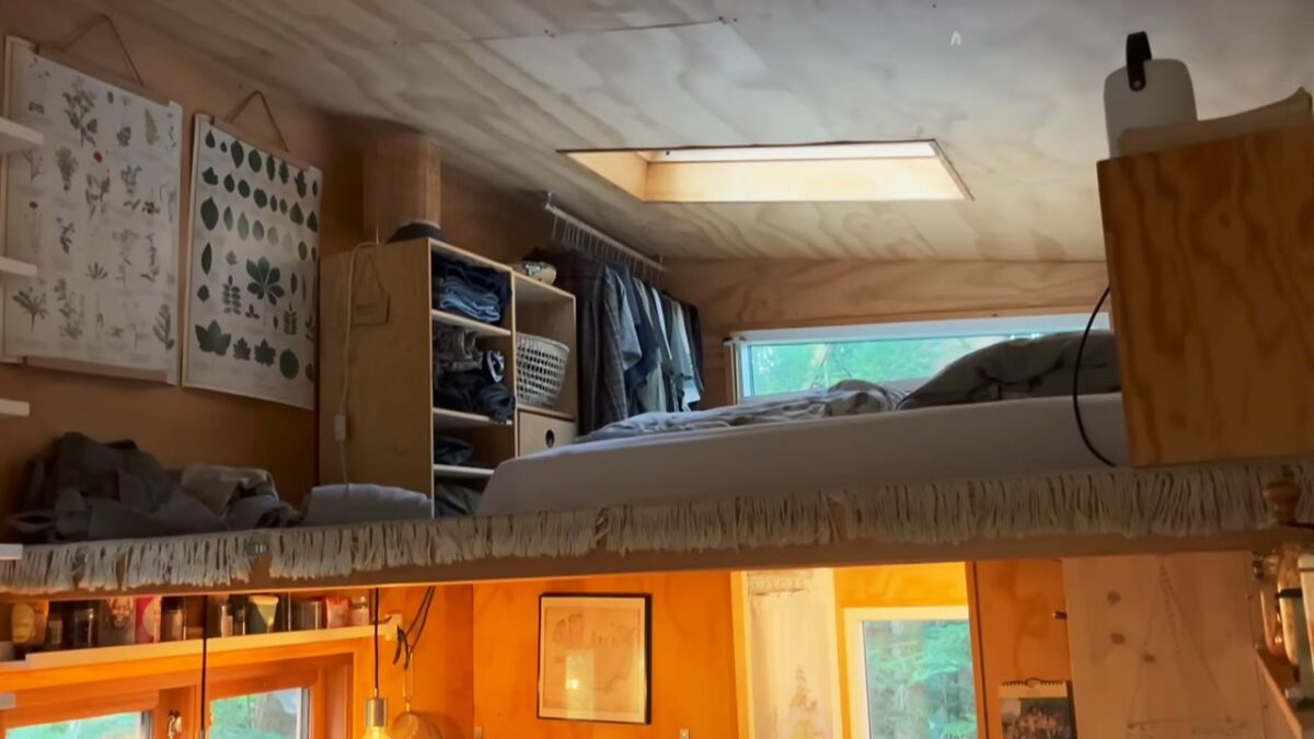 Man Builds Off-Grid Tiny House in the Woods for Under $13K