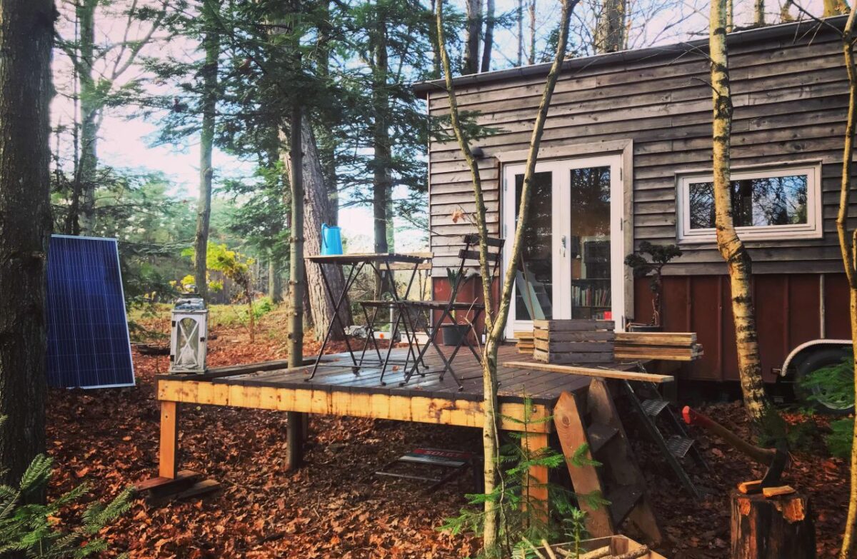 Man Builds Off-Grid Tiny House in the Woods for Under $13K