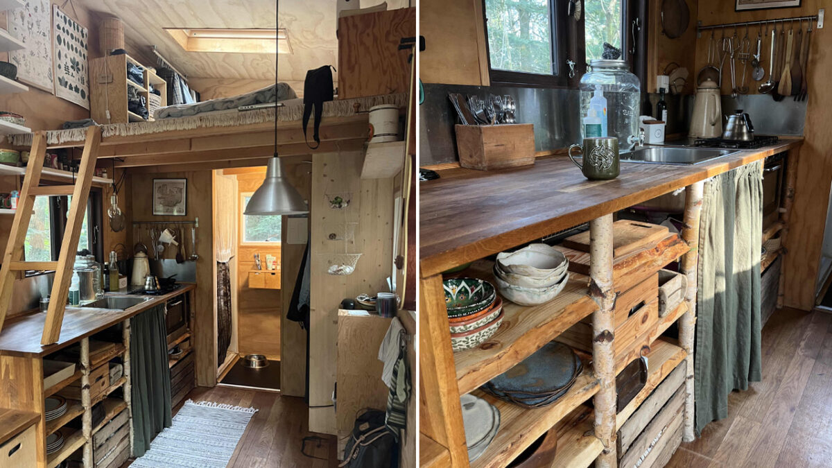 Man Builds Off-Grid Tiny House in the Woods for Under $13K