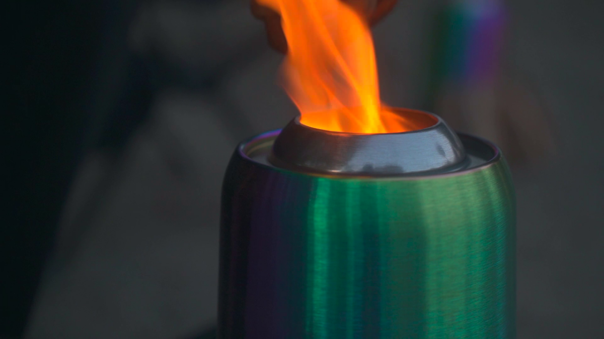Portable Disco Smokeless FirePit Burns With Tornado Flame Effect
