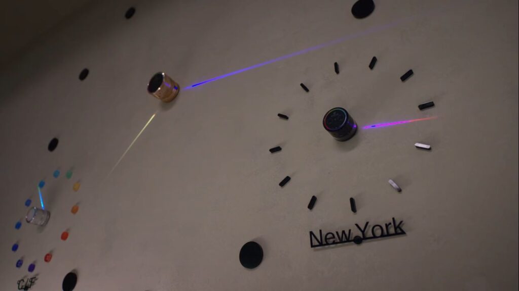 This Smart Dot Clock Uses LEDs to Project Time on the Wall
