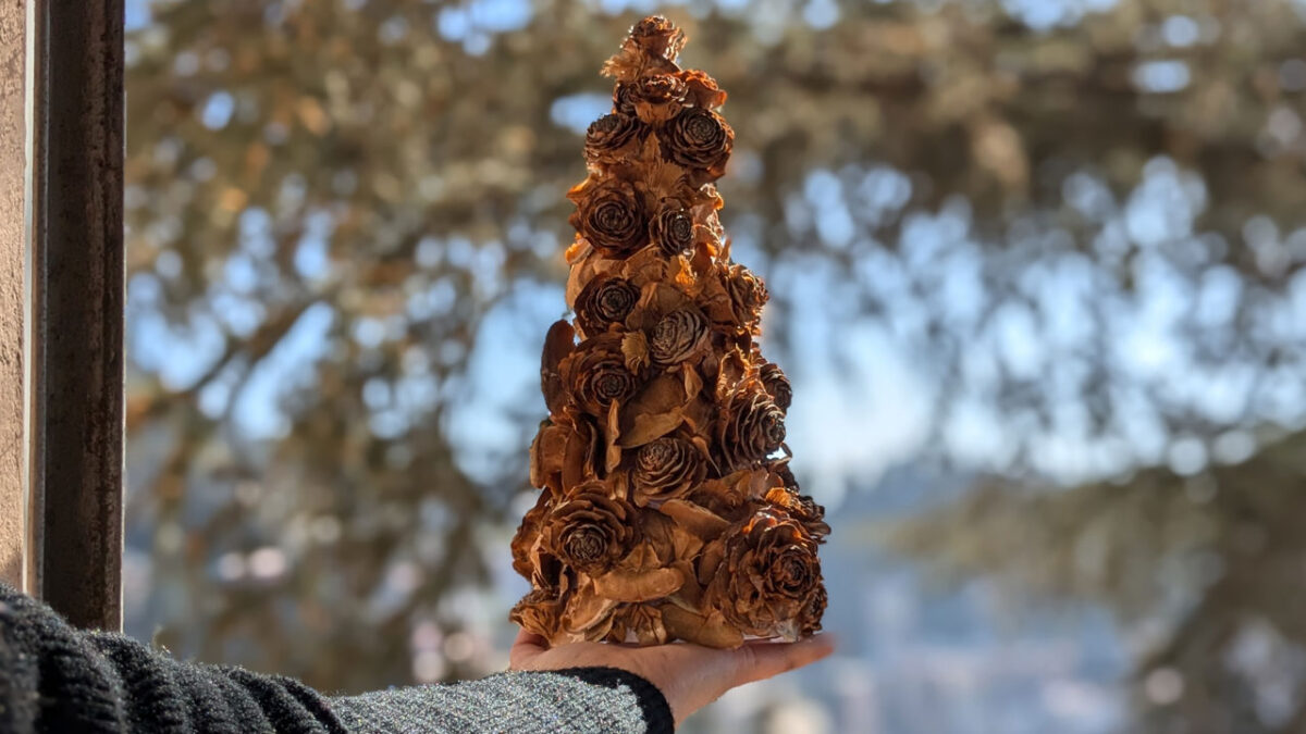 DIY Pinecone Christmas Tree is Made From Foraged Materials