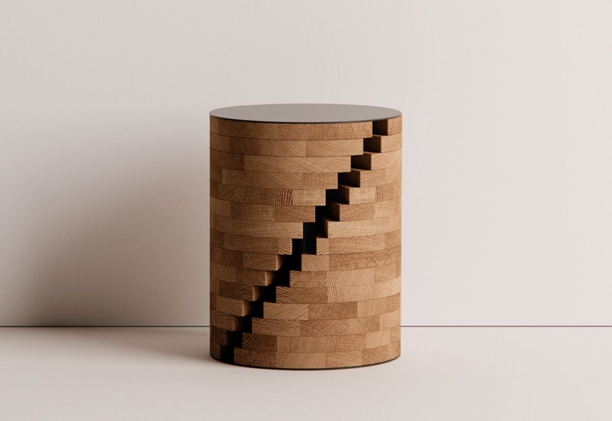 Swivel Side Table Rotates Open Its Storage for Convenient Access