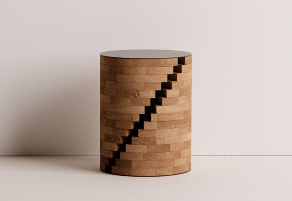 Swivel Side Table Rotates Open Its Storage for Convenient Access