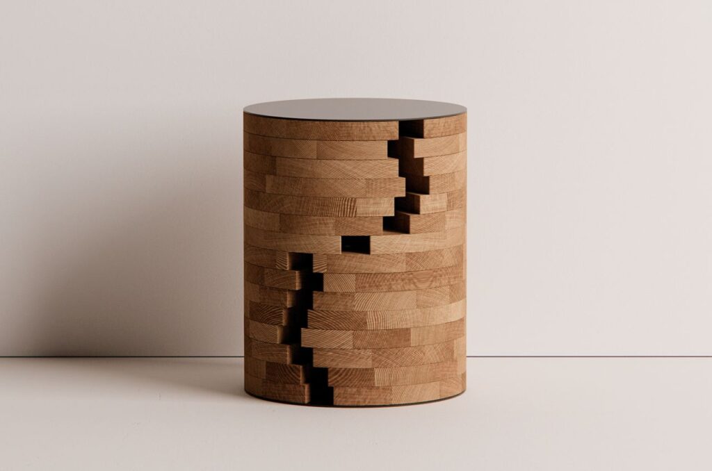 Swivel Side Table Rotates Open Its Storage for Convenient Access