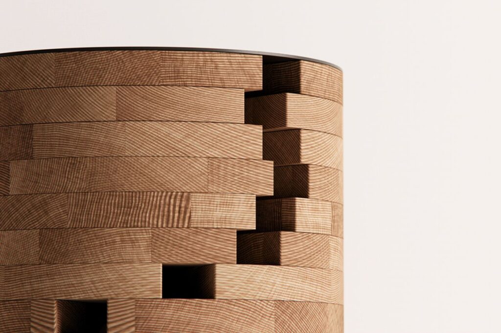 Swivel Side Table Rotates Open Its Storage for Convenient Access