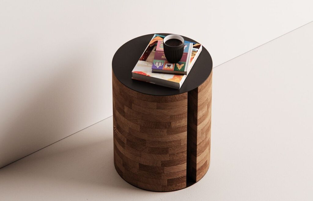 Swivel Side Table Rotates Open Its Storage for Convenient Access