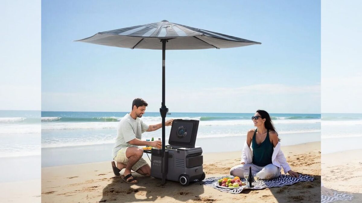 Anker Solix Solar Beach Umbrella Powers Its New Electric Cooler