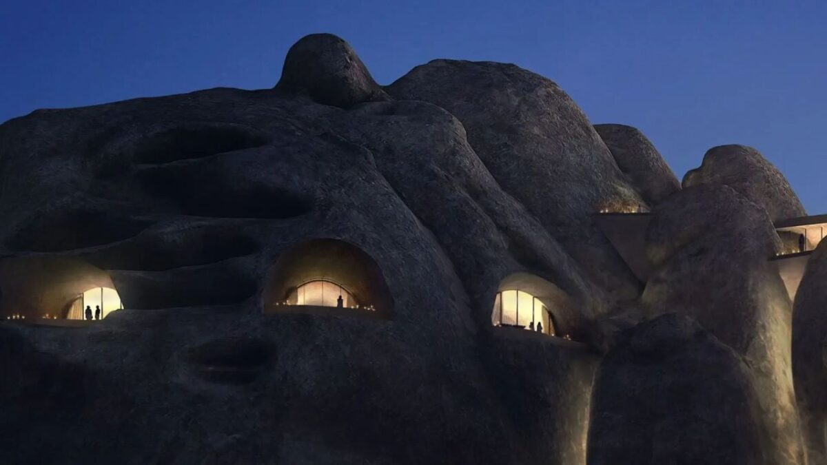 Desert Rock Resort is Carved Into Mountainside in Saudi Arabia