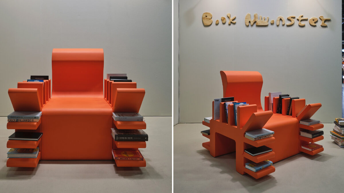 Book Monster Unites Reading Chair and Bookshelf as One