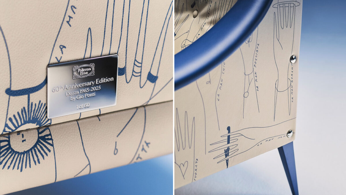 Gio Ponti Dezza Armchair in Limited-Edition With Hand Illustrations