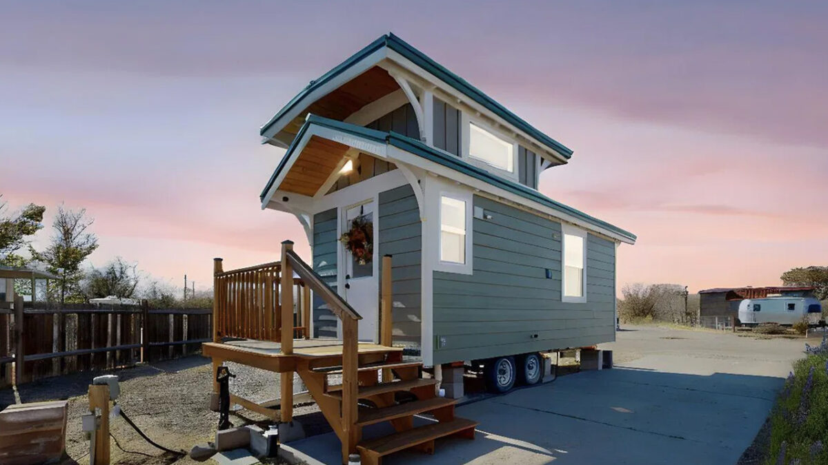 Evergreen Tiny House is Cottage on Wheels With Country Charm