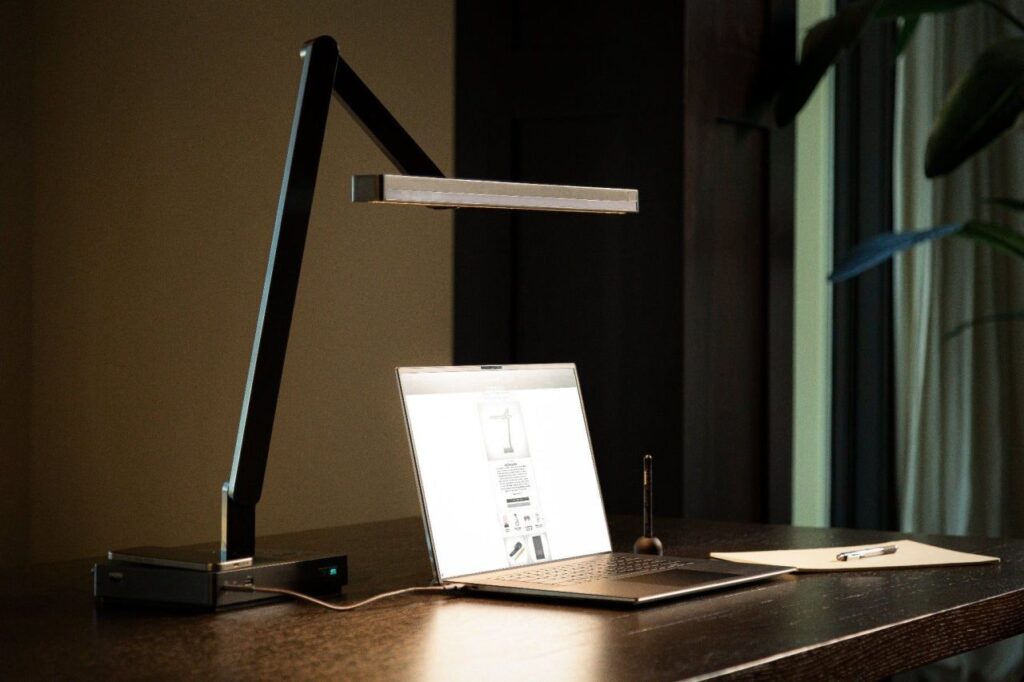 This Desk Lamp Swings Out to Function as Monitor Light Bar
