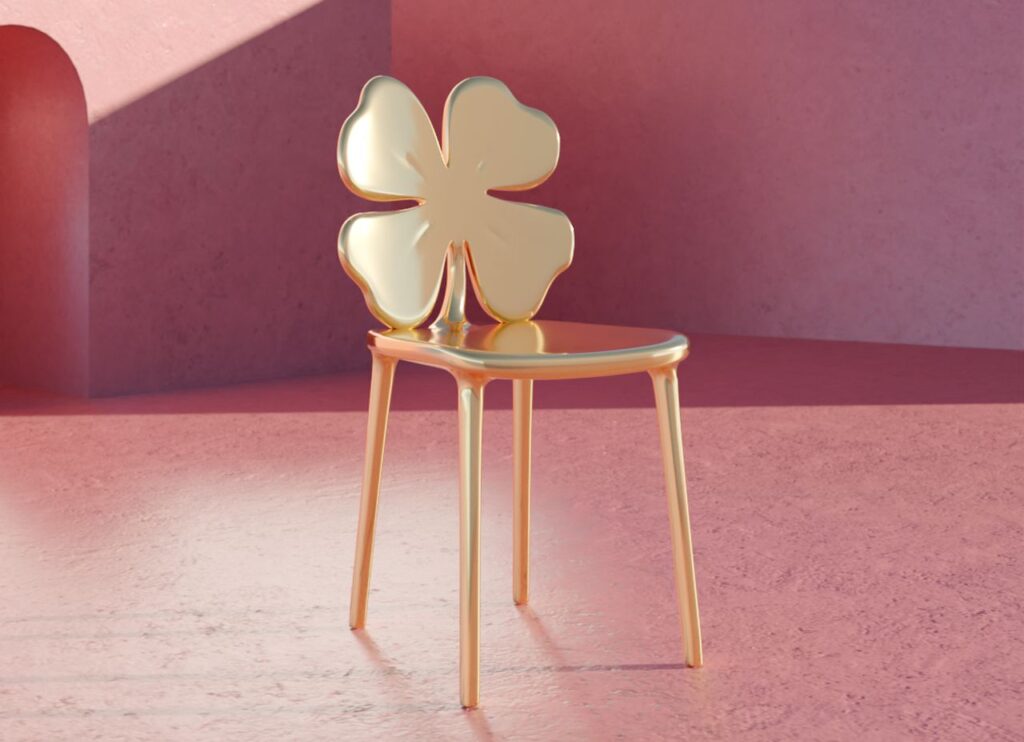 Clover-Shaped Lucky Seat has Suavity of Parisian Bistro Chair