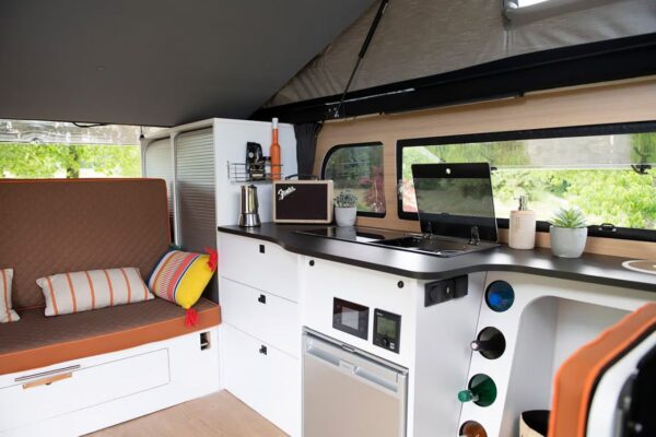 Bivan Campervan Trailer Sleeps Four People in Compact Interior