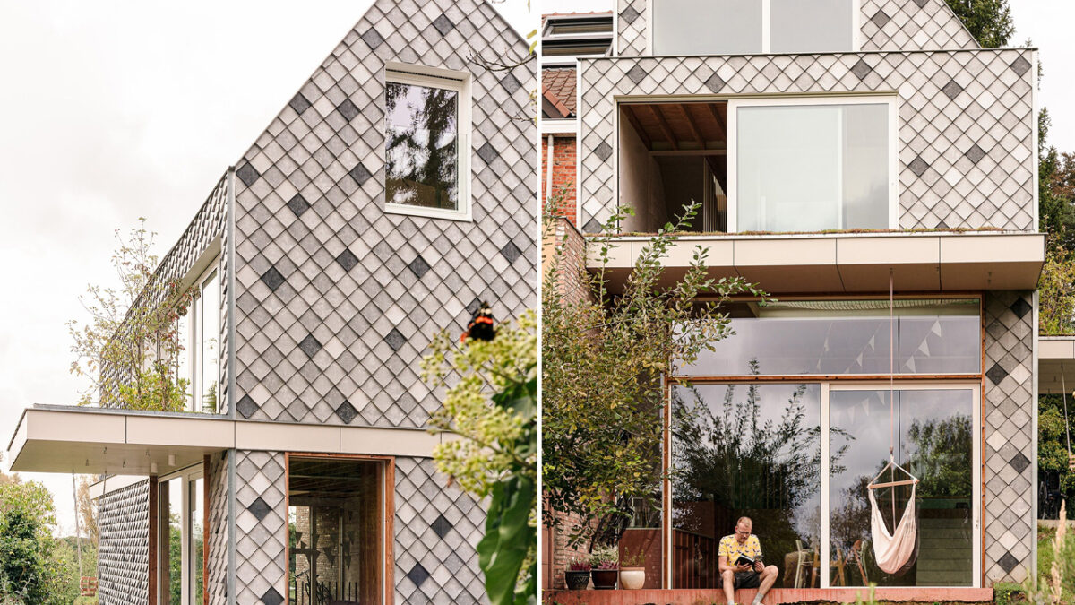 Dragon House in Belgium Has Upcycled Plastic Scales Façade