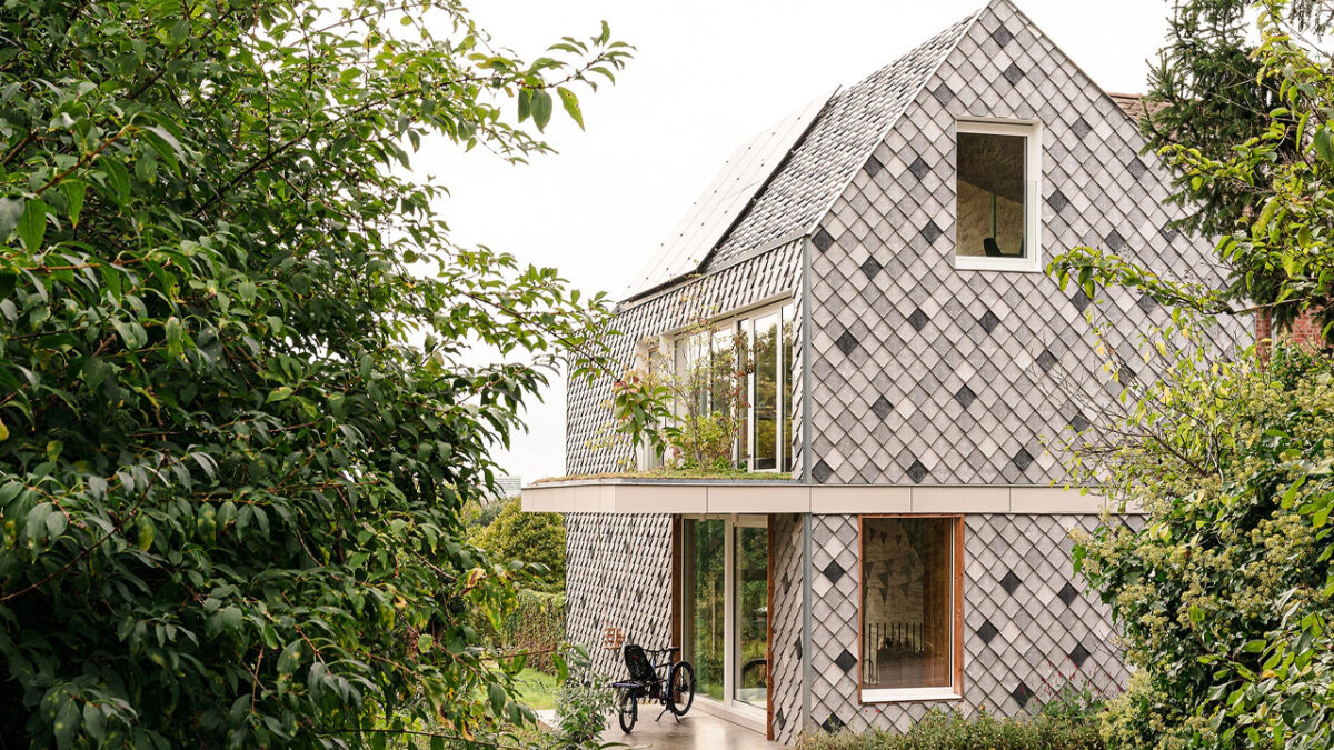 Dragon House in Belgium Has Upcycled Plastic Scales Façade
