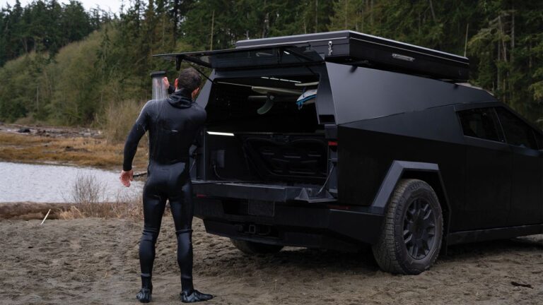 The Cap by Space Campers Lets You Sleep in Tesla Cybertruck