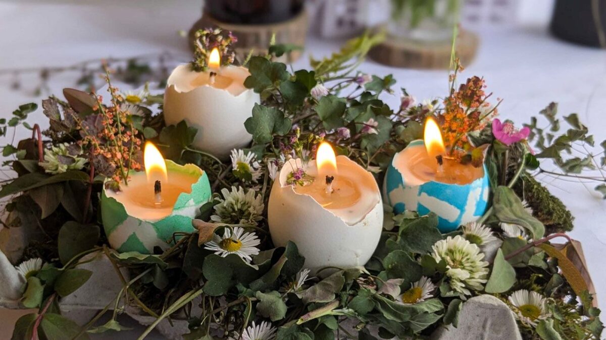 How to Make Magical Easter Candle Display Using Eggshell