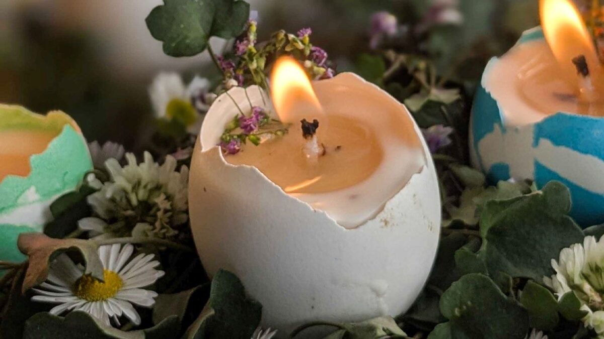 How to Make Magical Easter Candle Display Using Eggshell