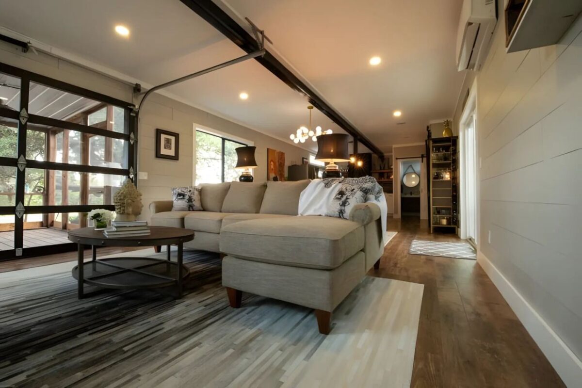 Modern Side Stack Shipping Container Home has Two Decks