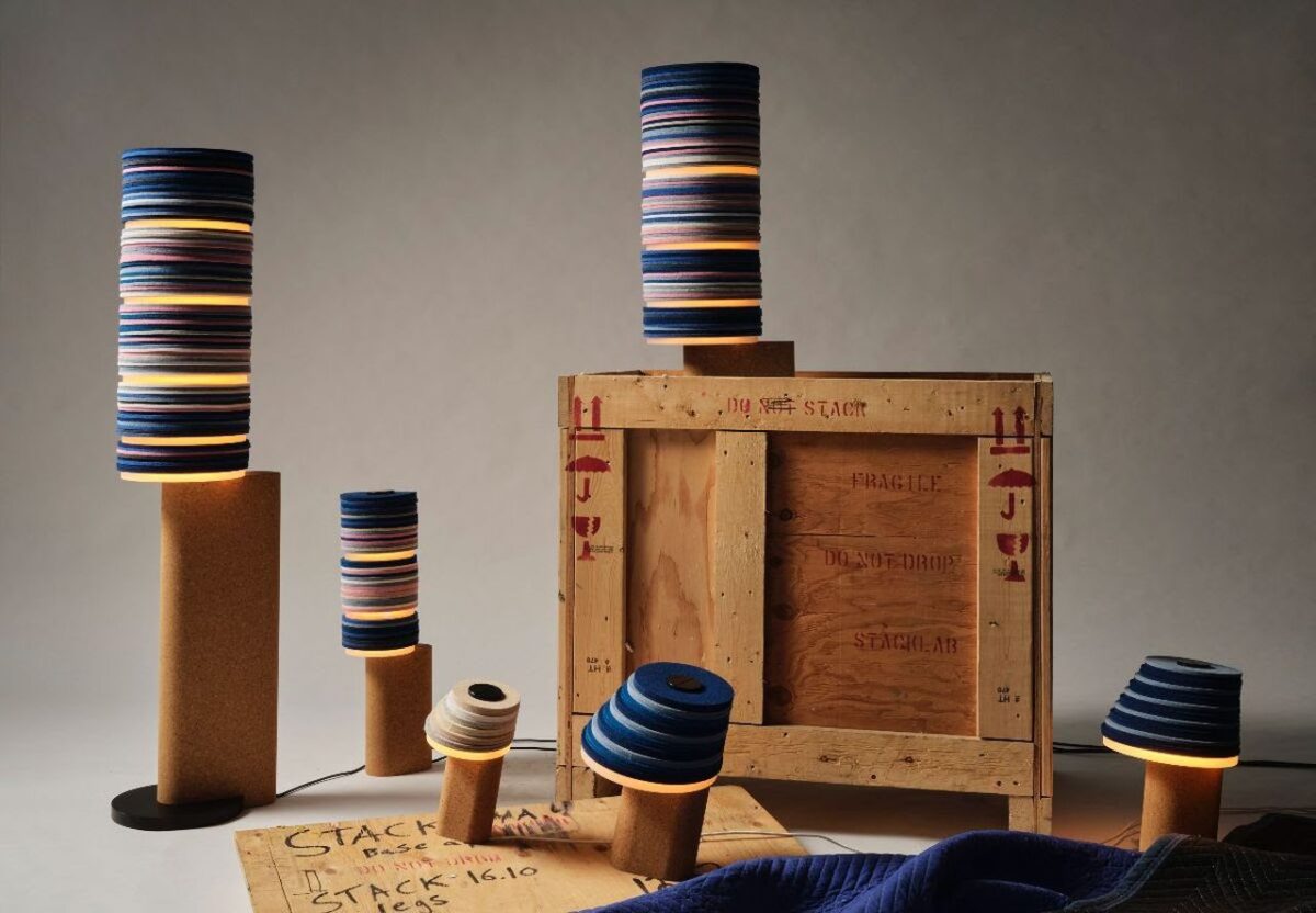 Stackabl Tilt + Shift Lamps are Made of Post-Industrial Cork & Felt