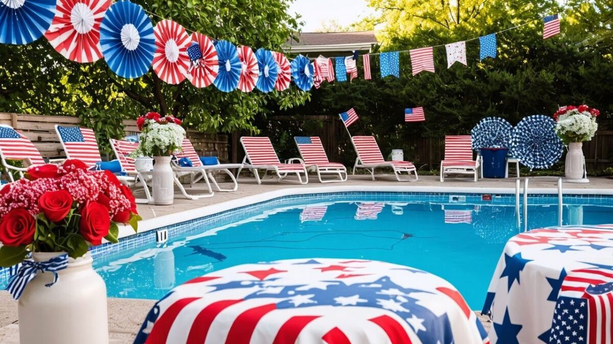 4th of July Pool Party Patriotic Décor to put the Theme Together