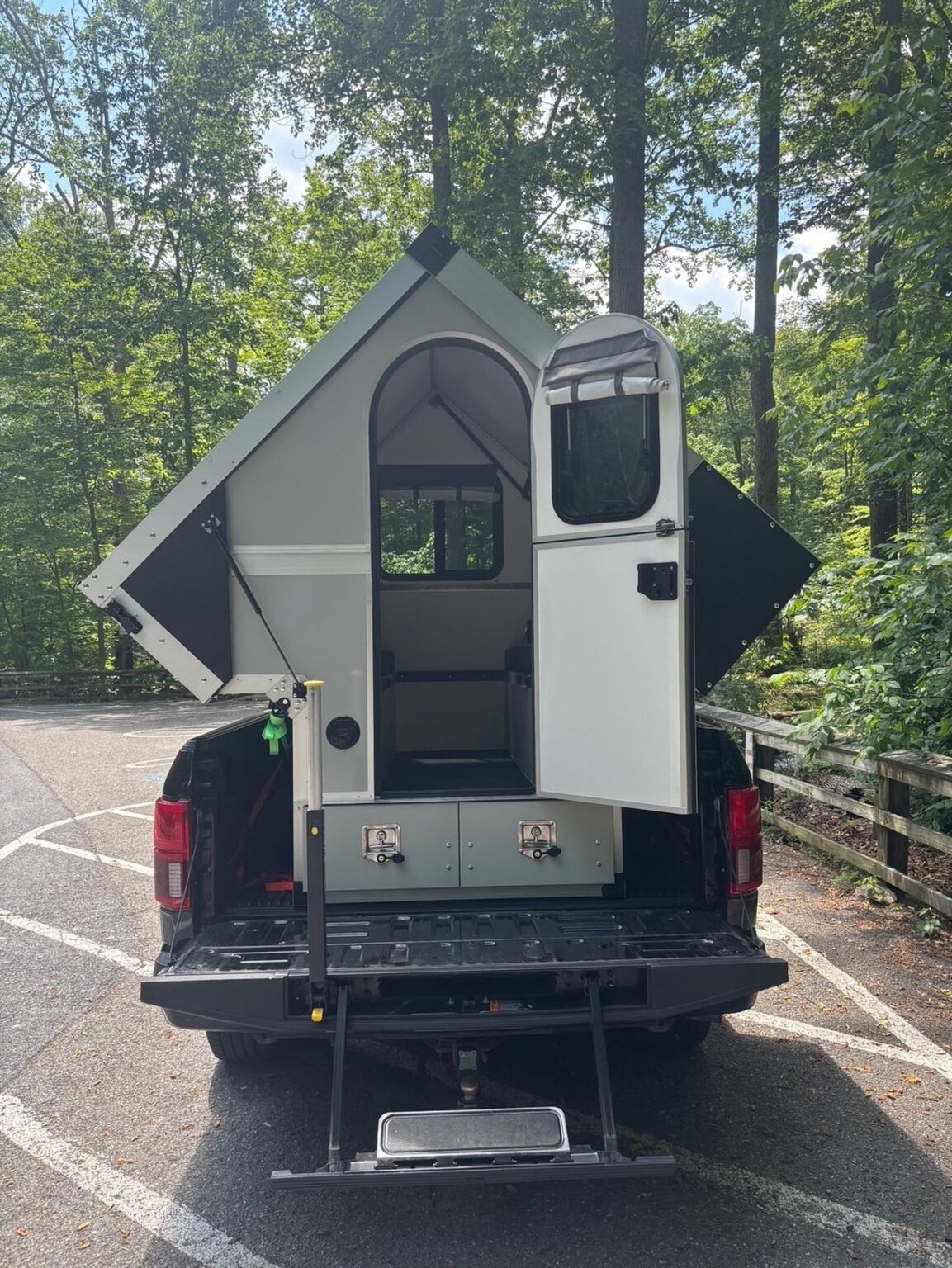 Diamond-Shaped Switchback Truck Camper Sleeps a Couple