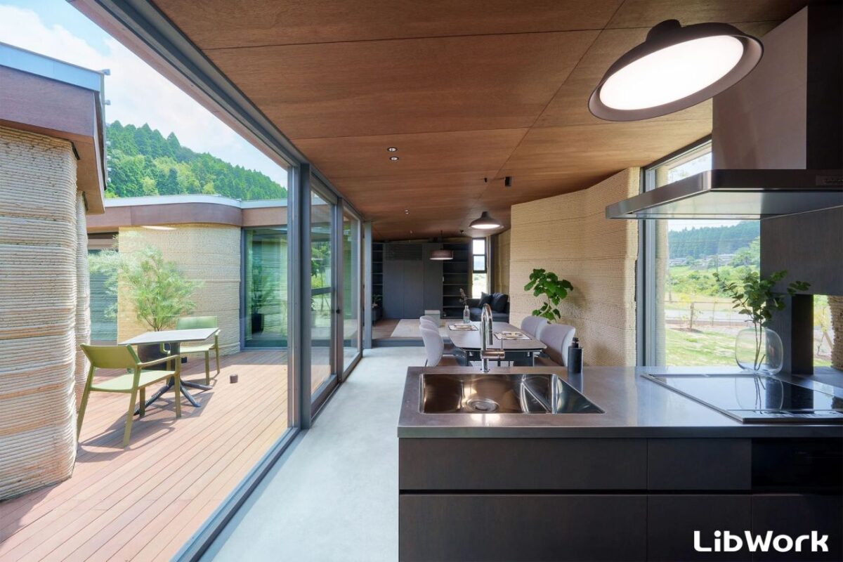 No Concrete, Lib Earth House in Japan is 3D Printed From Soil