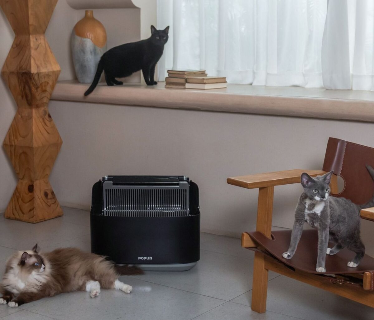 Popur S7 Litter Box Separates Clean Litter From Sealed Waste