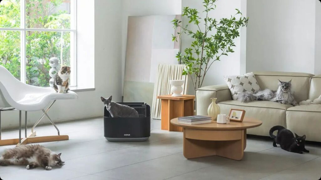 Popur S7 Litter Box Separates Clean Litter From Sealed Waste