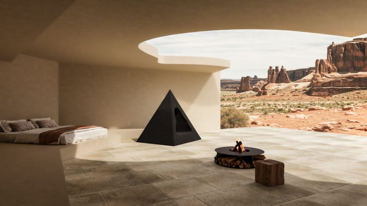 Pyramidal Cave Chair Creates Comfy Space to Sit & Exit the World