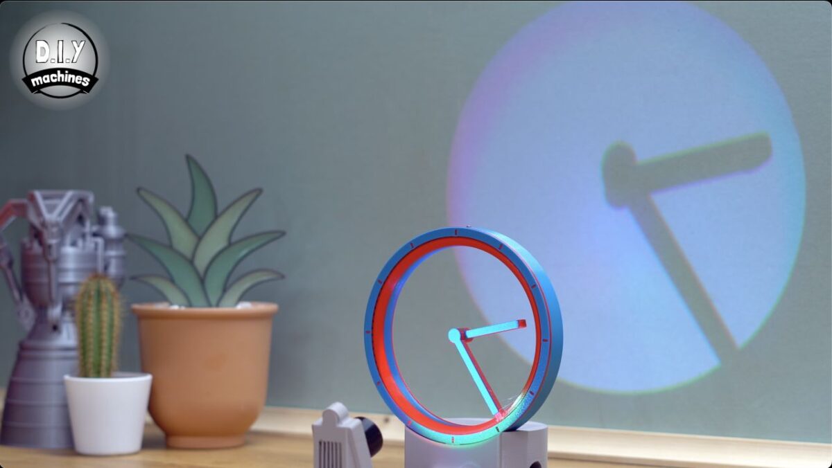 3D Printed Clock Projects Hand Shadows on Wall to Display Time