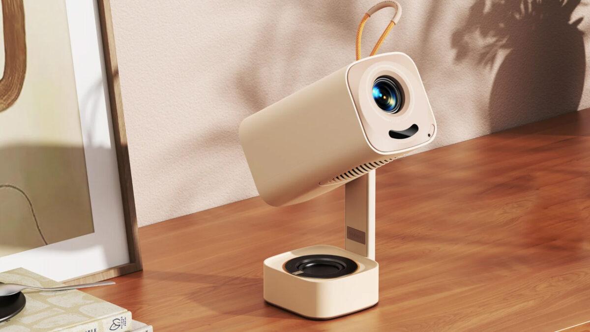 Yaber T1 Pro Portable Projector has Gimbal Stand for Versatility