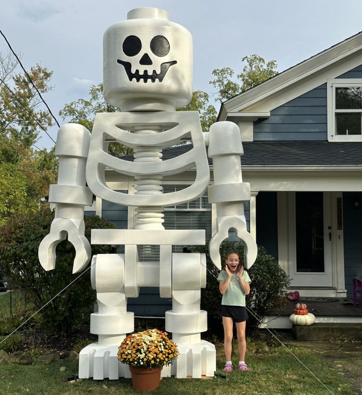 Alan Perkins Builds LEGO Skeleton Mega-Figure for Halloween