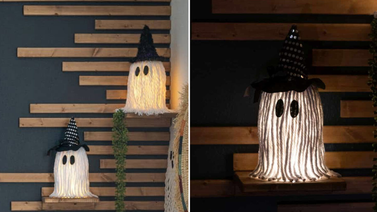 DIY Dollar Tree Light-up Mop Ghost is Easiest Halloween Décor