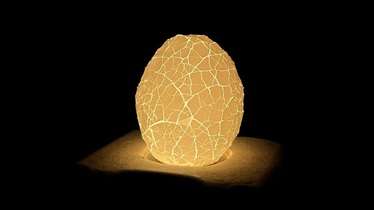 Ayano Koda Designs Special Broken Egg Lamp for Dutch Design Week
