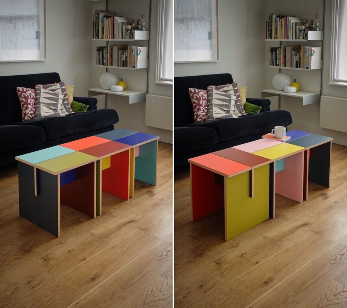 Flat-Pack Modular Tables Let You Make Colorful Combinations