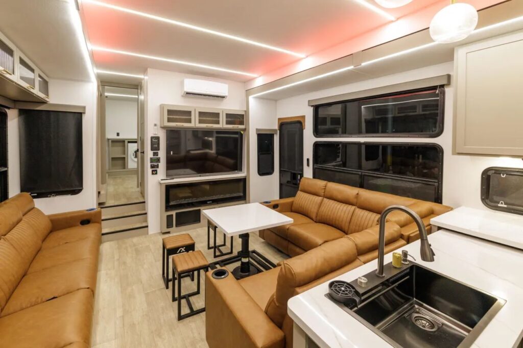 Axiom Vendetta 47 ft. Camper Sleeps 12, Hauls Your Gear Along