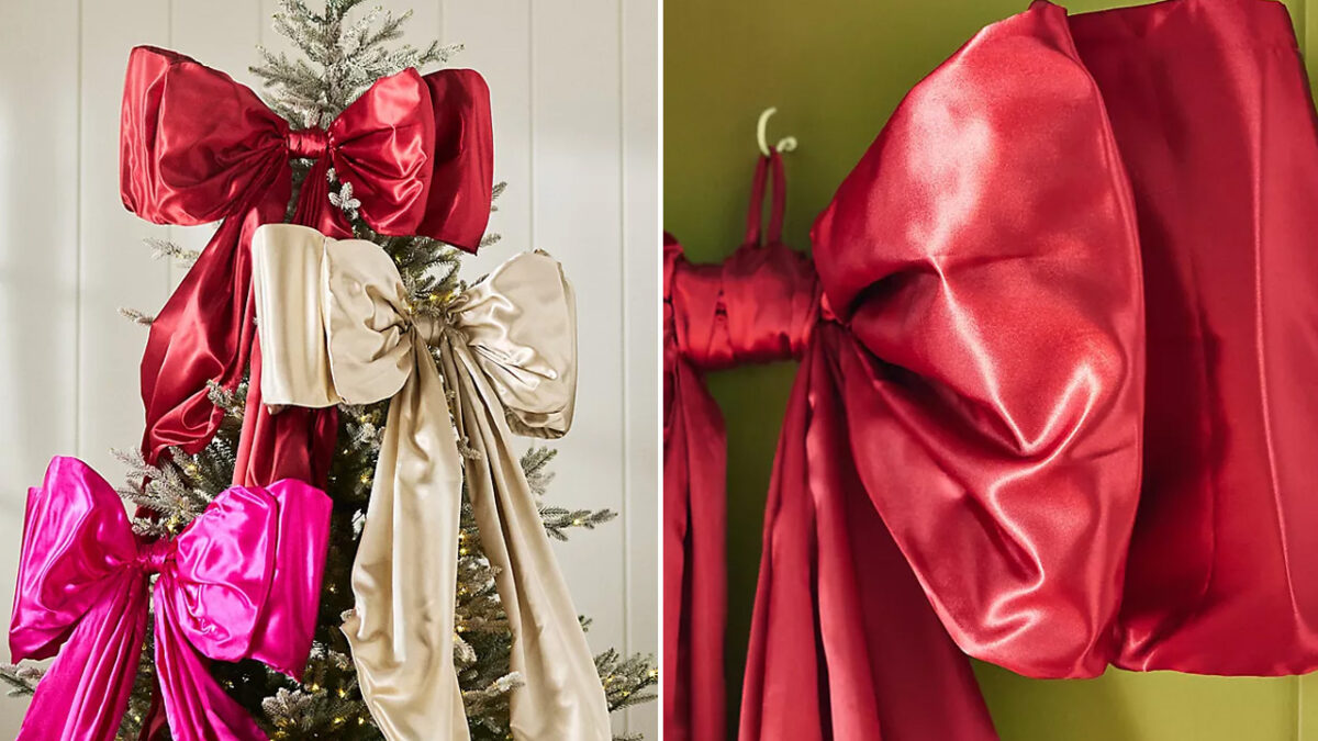 Anthropologie’s Satin Bow Christmas Tree Topper is Back in Stock