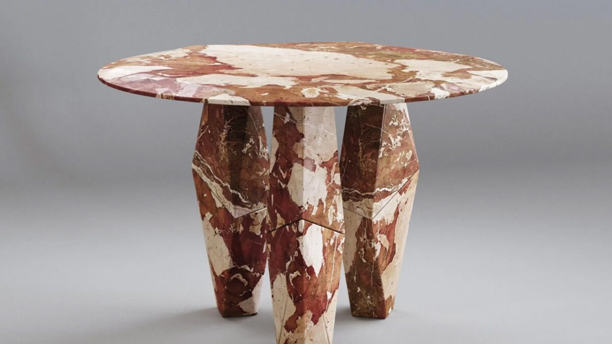 Duality Dining Table is Made From Multicolored Sicilian Marble