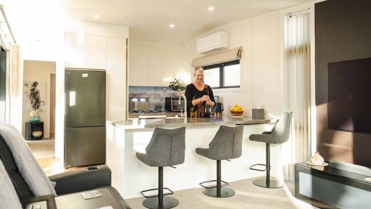 Bespoke Base Tiny House has Deck With Wraparound Walkway